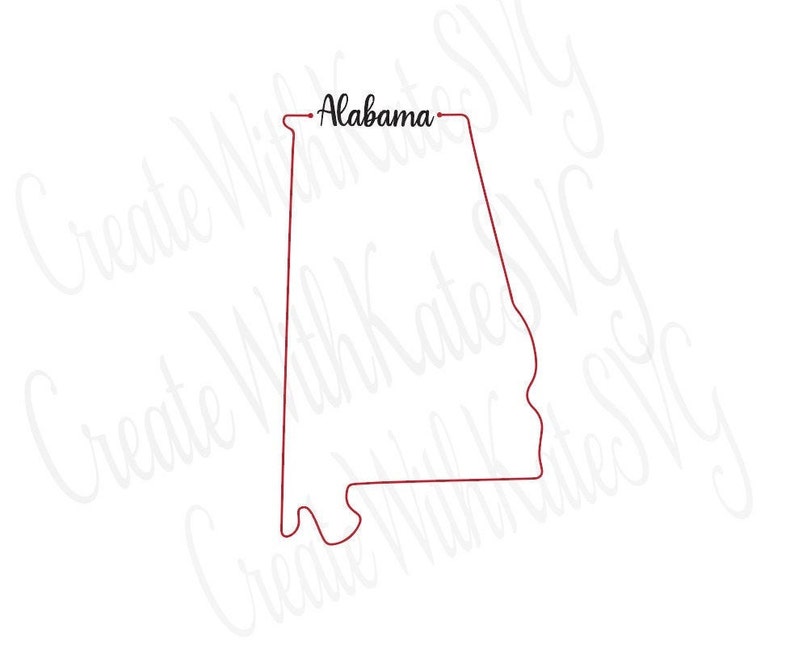 Alabama State Outline SVG AL Outline - Etsy