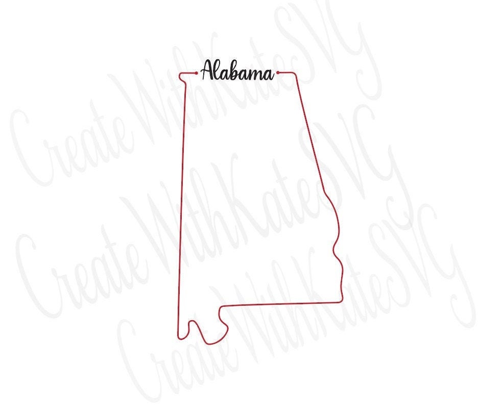 Alabama State Outline SVG, AL Outline - Etsy