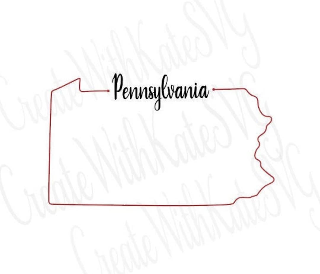 Pennsylvania State Outline SVG, PA Outline - Etsy