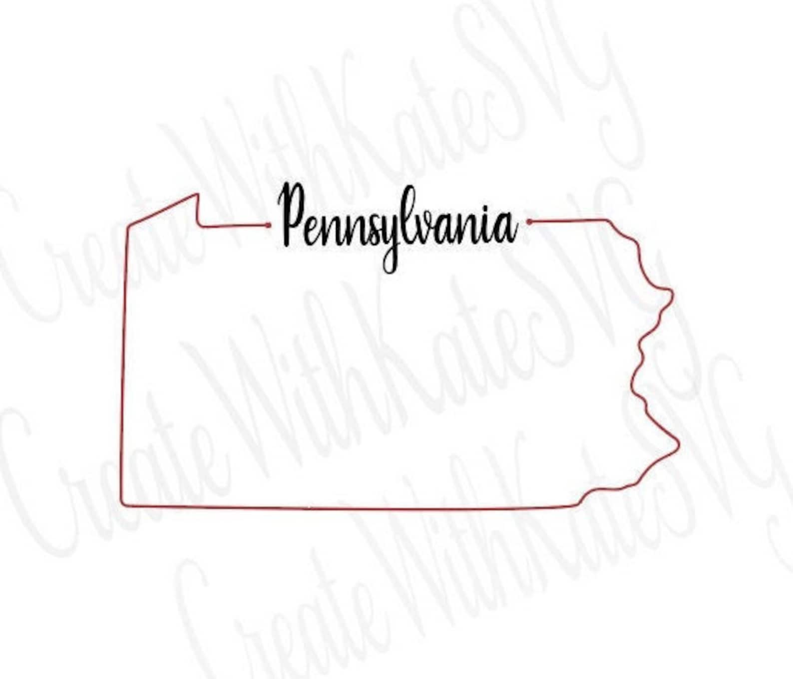 Pennsylvania State Outline SVG, PA Outline - Etsy