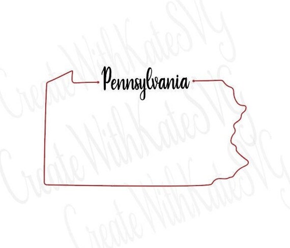 Pennsylvania State Outline SVG PA Outline | Etsy