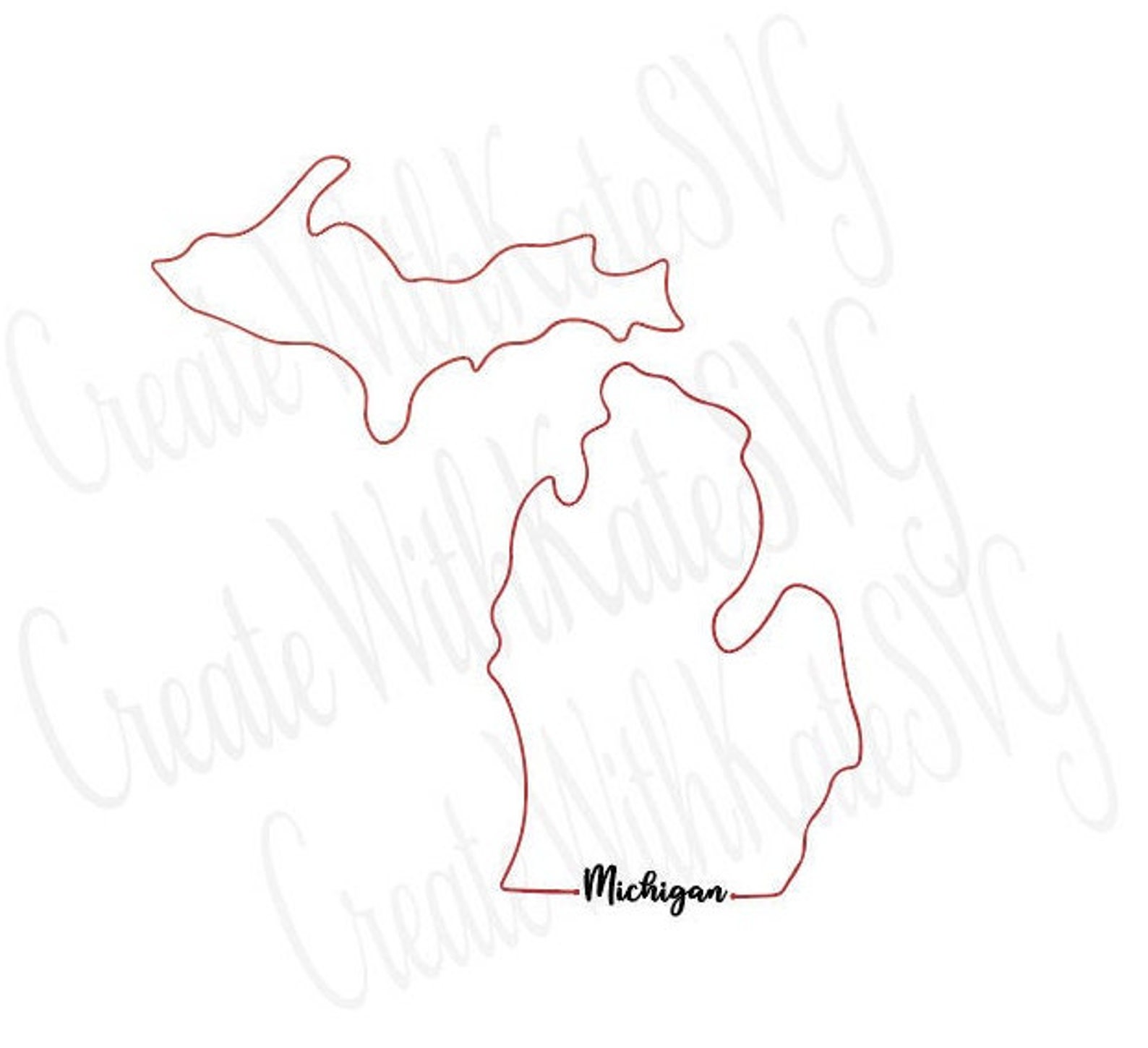 Michigan State Outline SVG, MI Outline - Etsy