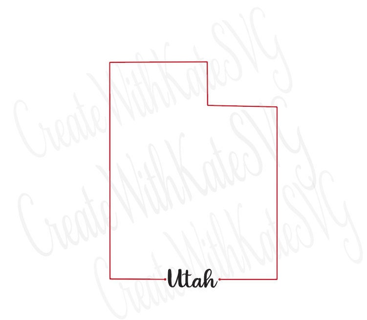 Utah State Outline SVG UT Outline - Etsy