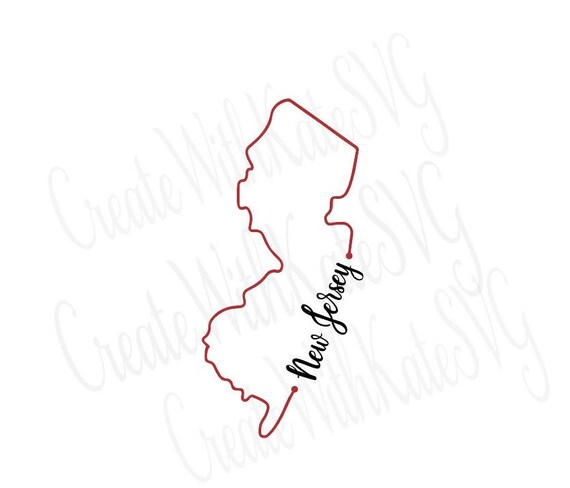 New Jersey State Outline SVG NJ Outline | Etsy