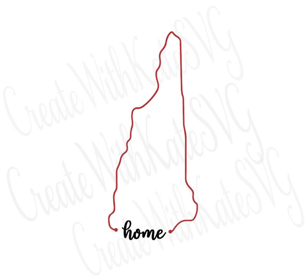New Hampshire State Outline SVG, New Hampshire Home Outline, NH Outline ...