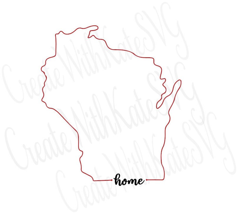 Wisconsin State Outline SVG, Wisconsin Home Outline, WI Outline - Etsy