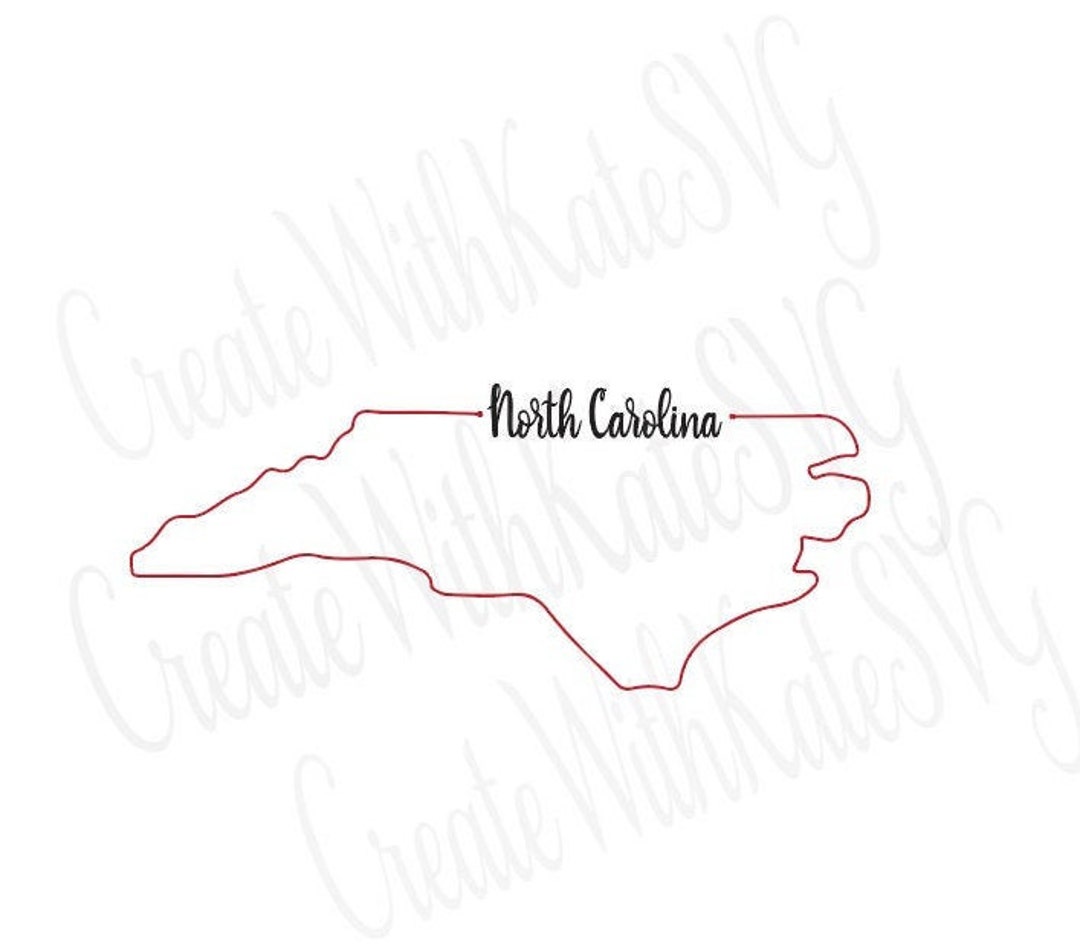 North Carolina State Outline SVG, NC Outline - Etsy