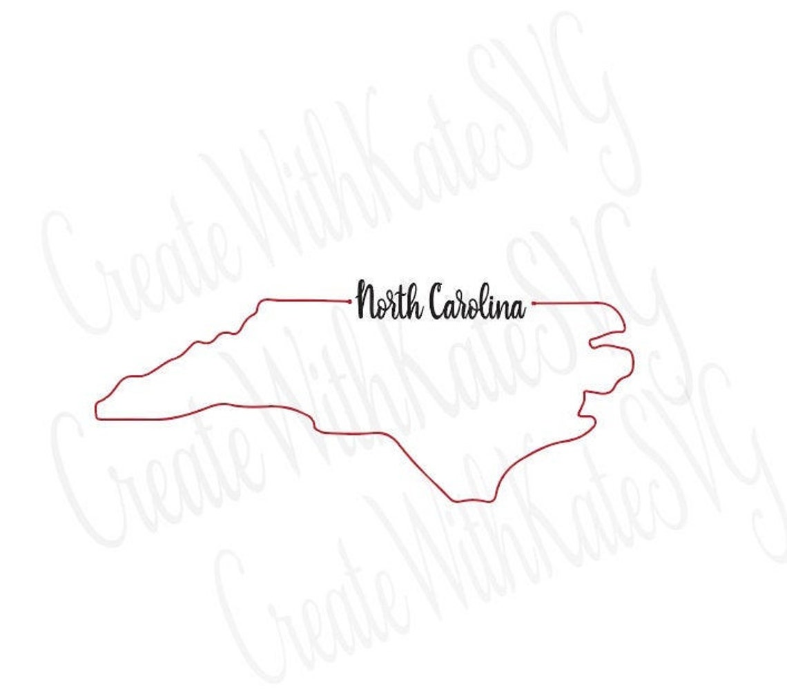North Carolina State Outline SVG, NC Outline - Etsy