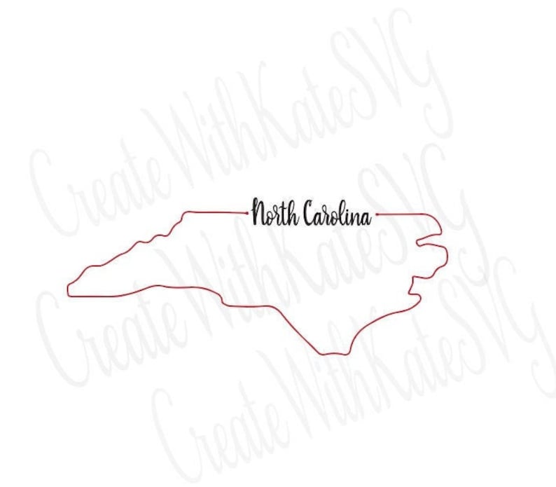 North Carolina State Outline SVG, NC Outline - Etsy