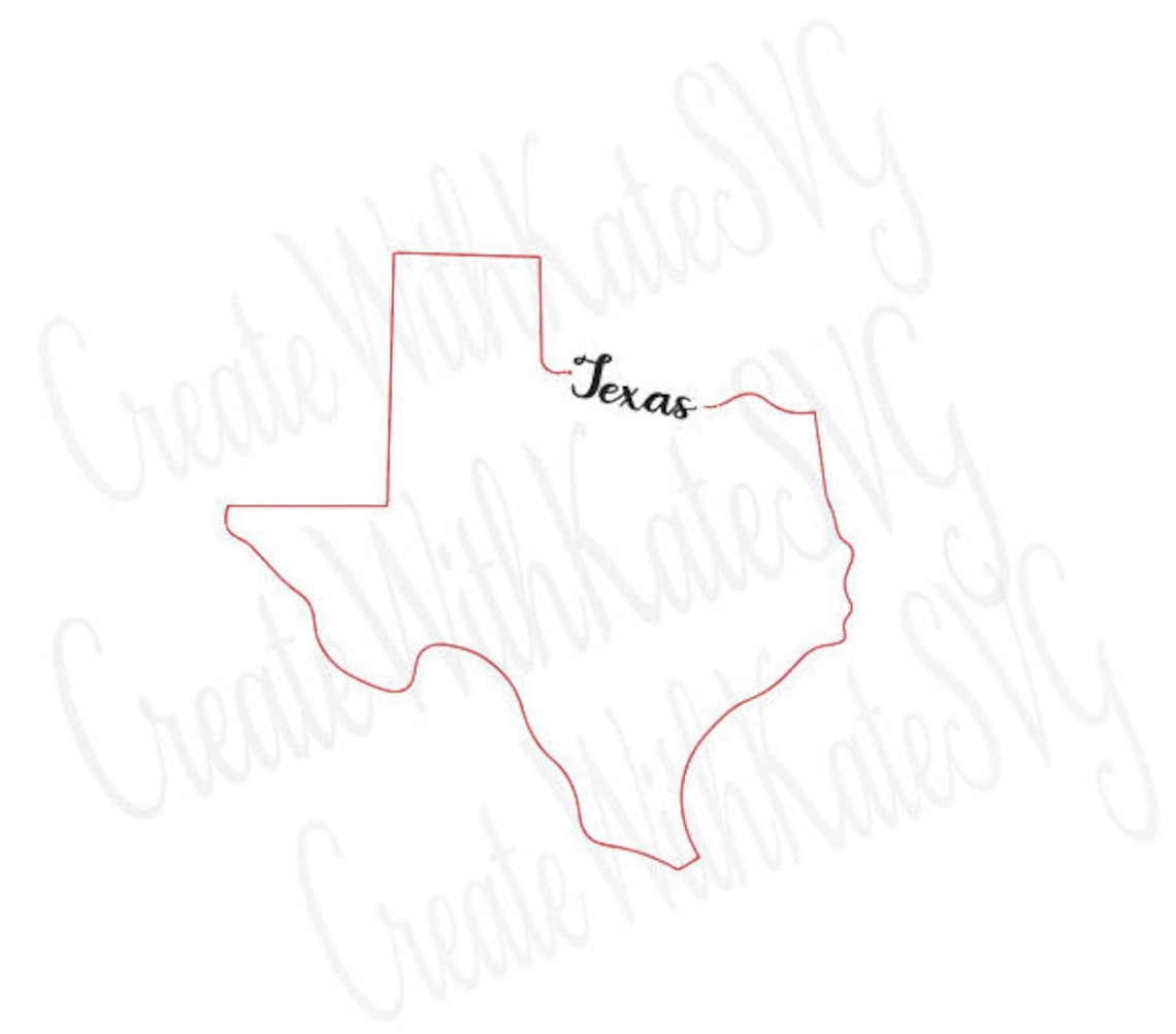 Texas State Outline SVG, TX Outline - Etsy