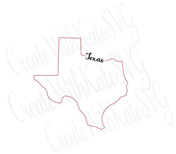 Texas State Outline SVG TX Outline | Etsy