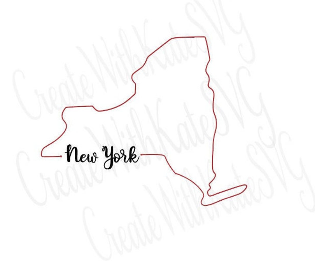 New York State Outline SVG, NY Outline - Etsy