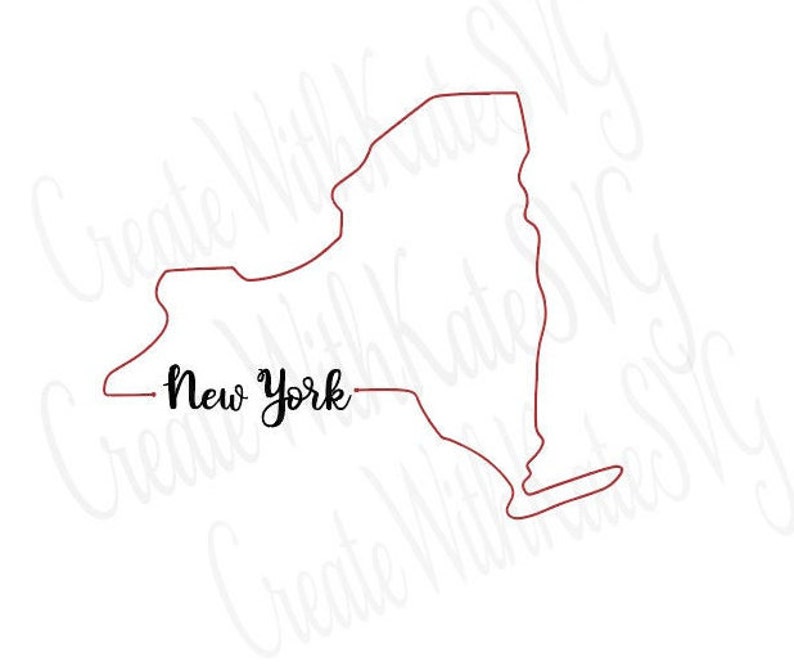 New York State Outline SVG, NY Outline - Etsy