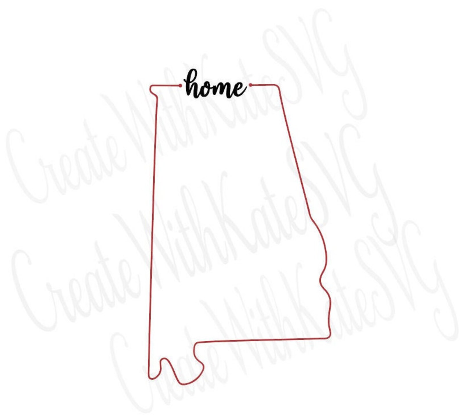 Alabama State Outline SVG Alabama Home Outline AL Outline - Etsy