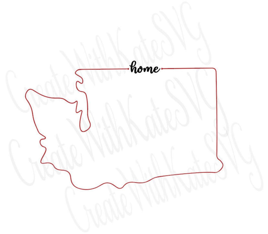 Esquema del estado de Washington SVG, Washington Home Outline, WA ...