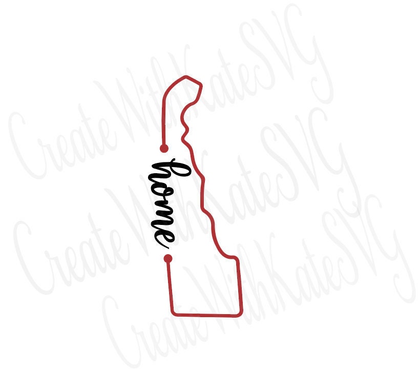 Delaware State Outline SVG Delaware Home Outline DE Outline - Etsy