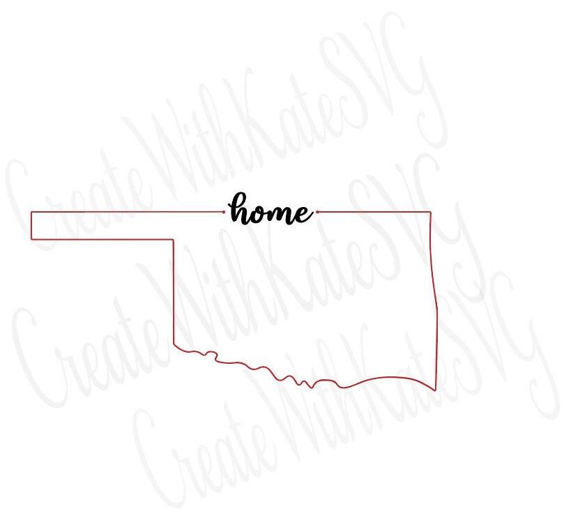 Oklahoma State Outline SVG, Oklahoma Home Outline, OK Outline - Etsy