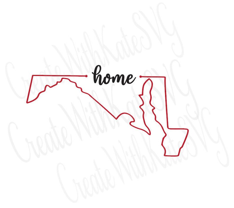 Maryland State Outline SVG Maryland Home Outline MD Outline - Etsy