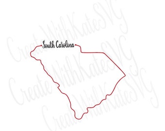 South Carolina State Outline Svg | Etsy
