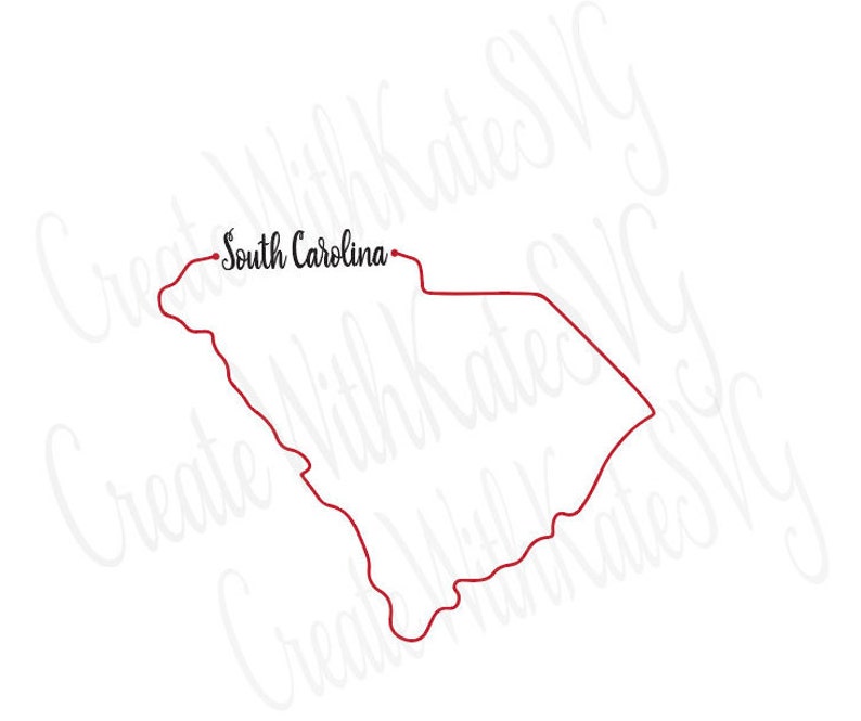 South Carolina State Outline SVG SC Outline - Etsy