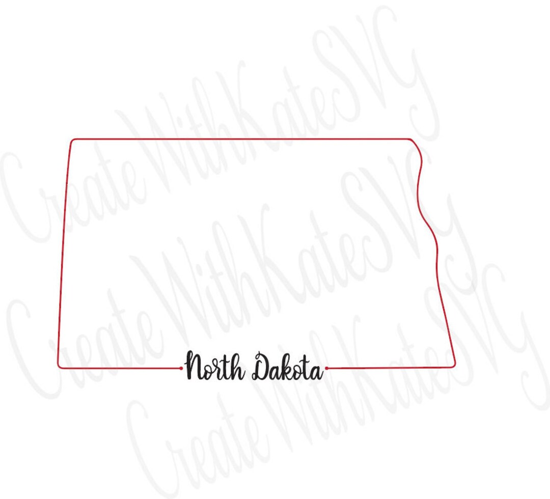 North Dakota State Outline SVG, ND Outline - Etsy