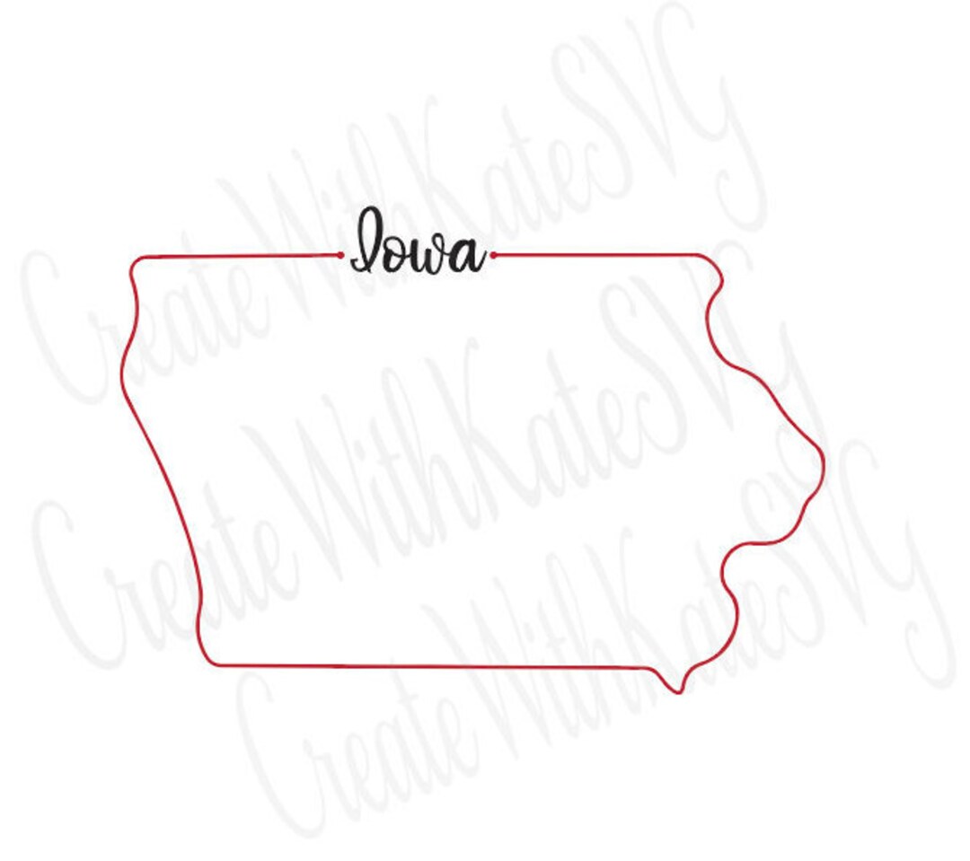 Iowa State Outline SVG, IA Outline - Etsy