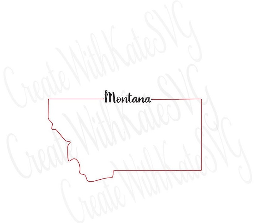 Montana State Outline SVG, MT Outline - Etsy
