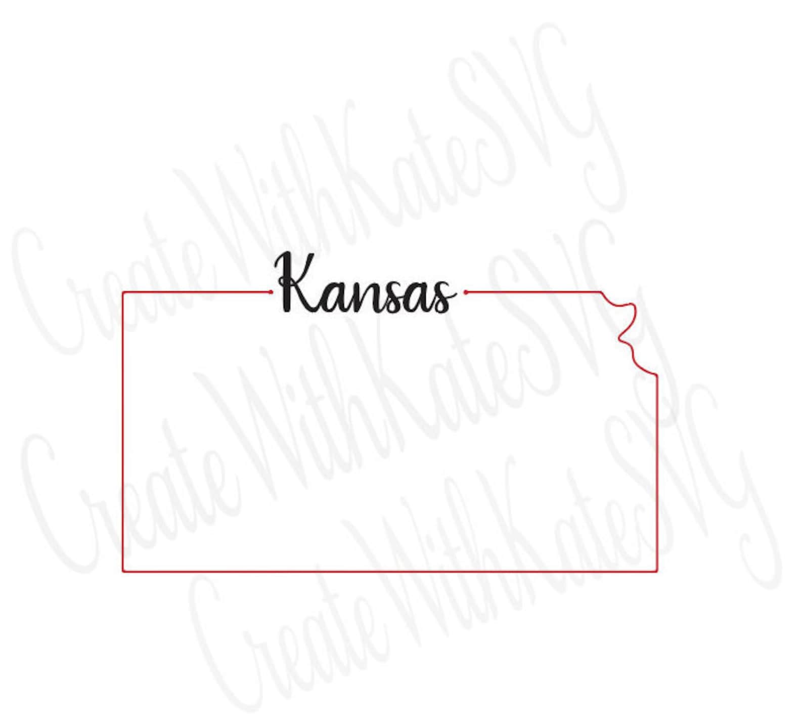 Kansas State Outline SVG, KS Outline - Etsy