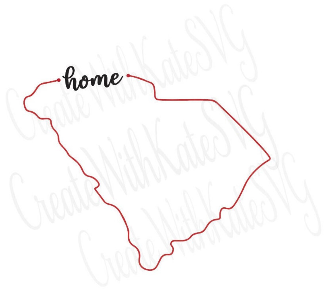 South Carolina State Outline SVG South Carolina Home Outline - Etsy