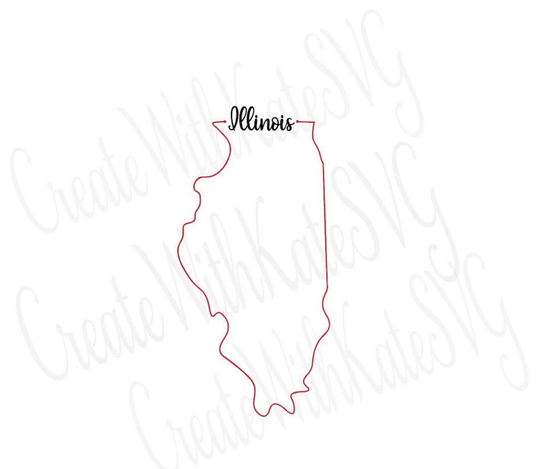 Illinois State Outline SVG, IL Outline - Etsy