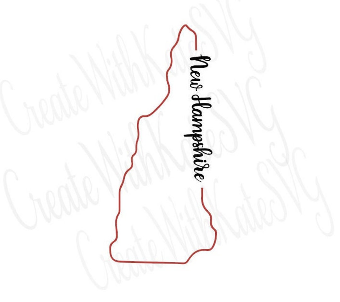 New Hampshire State Outline, NH Outline - Etsy