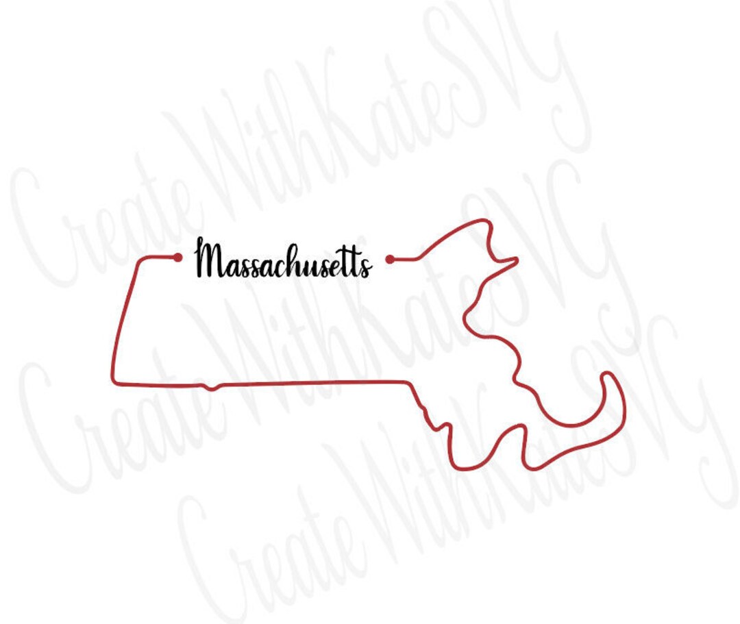 Massachusetts State Outline SVG, MA Outline - Etsy