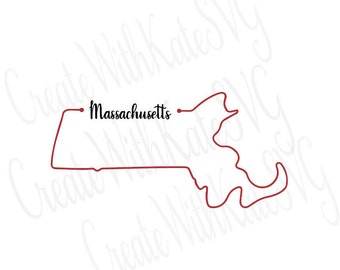 Massachusetts State Outline Svg - Etsy
