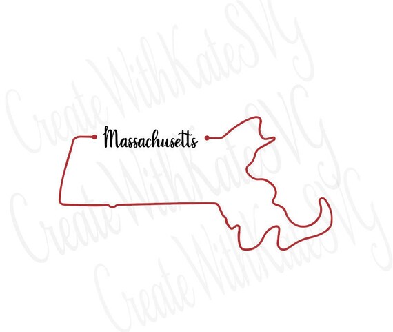 Massachusetts State Outline SVG MA Outline - Etsy