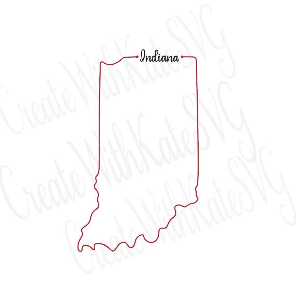 Indiana State Outline SVG IN Outline - Etsy