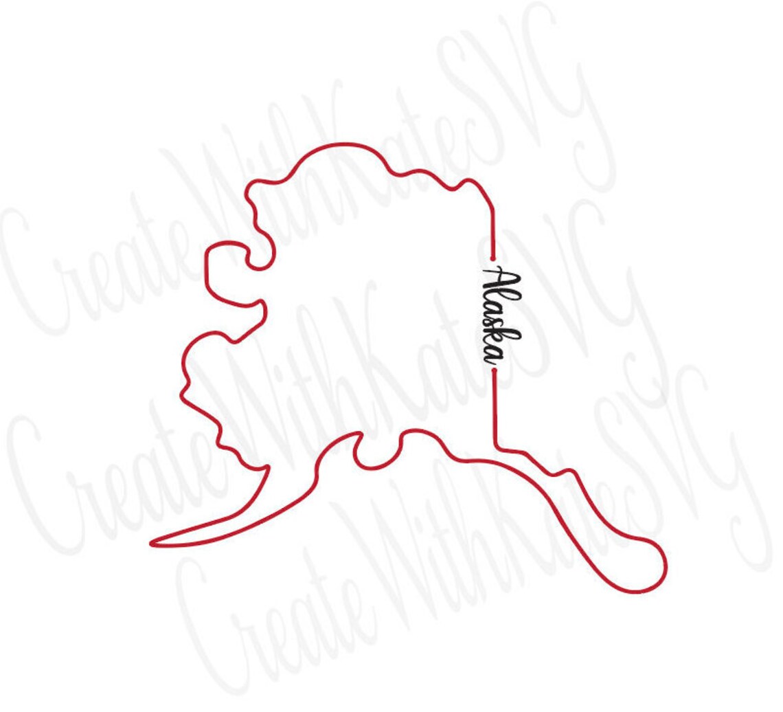 Alaska State Outline SVG AK Outline - Etsy