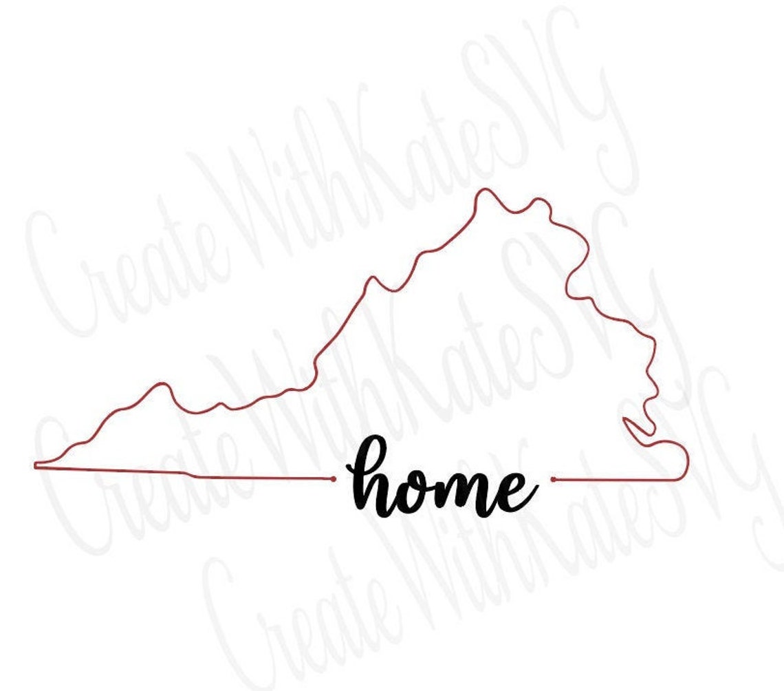 Virginia State Outline SVG Virginia Home Outline VA Outline - Etsy