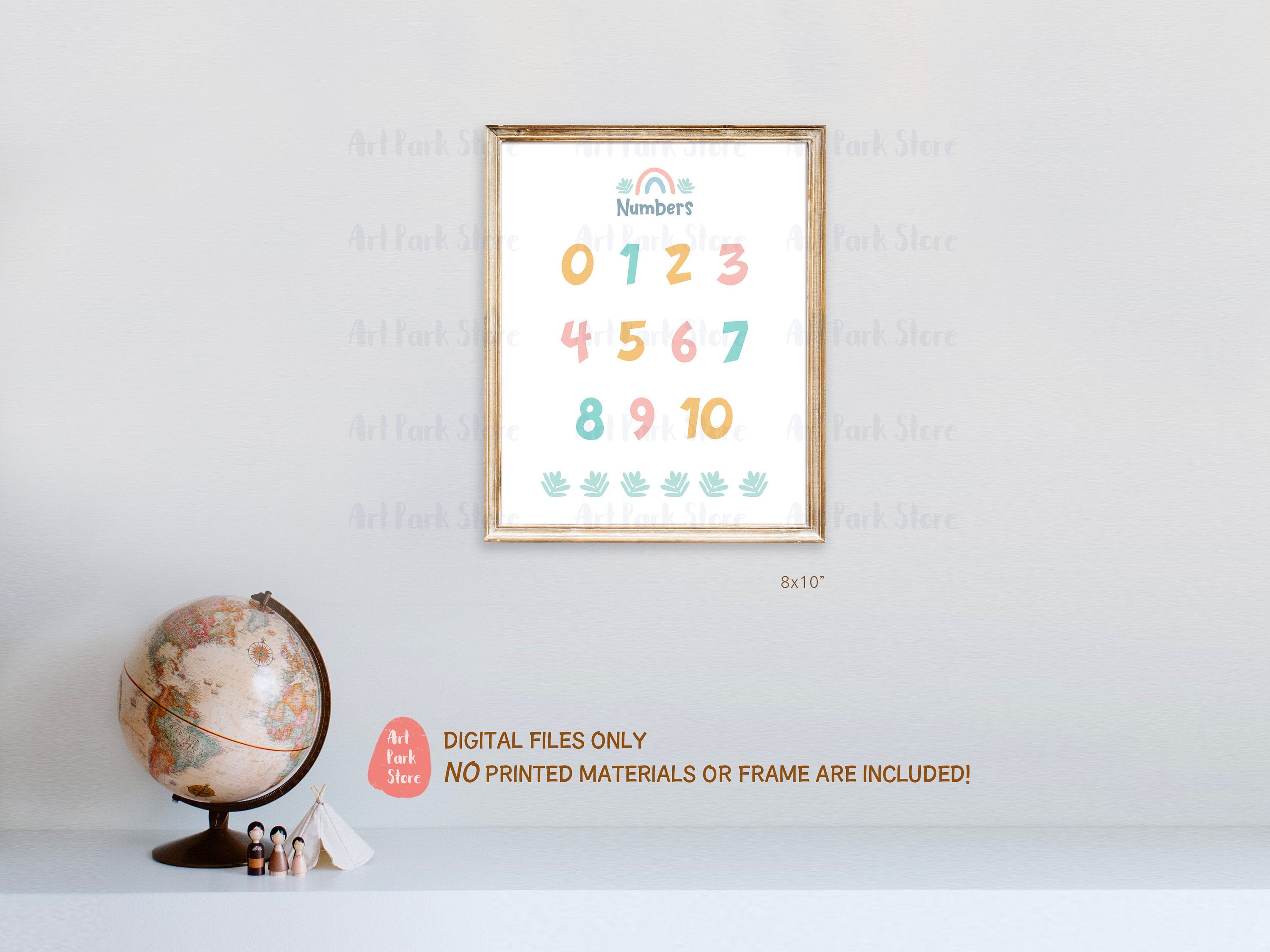 Numbers Poster for Nursery, Numbers Printable Kids, Number Chart ...