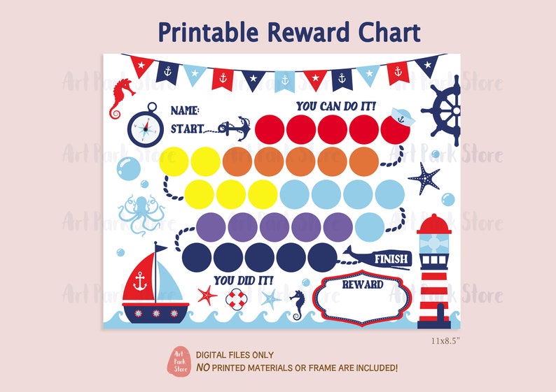 Kids Reward Chart Printable, Reward Chart for Toddler, Reward Chart ...