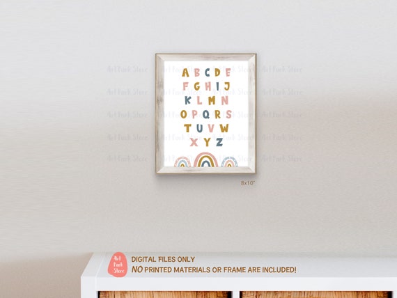 Alphabet Printable Wall Art Rainbow Classroom Theme - Etsy
