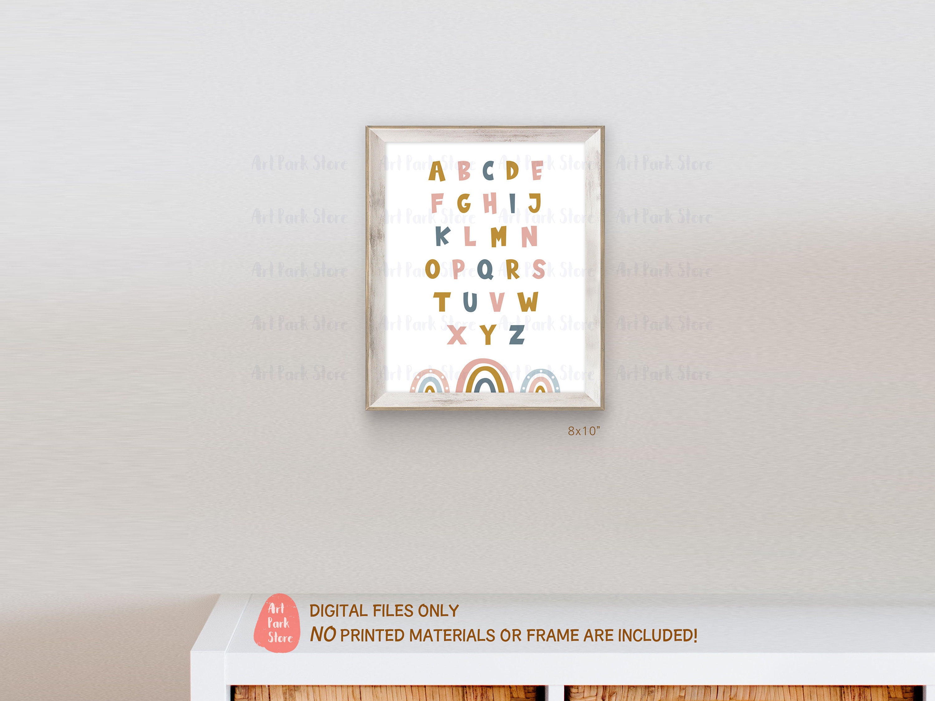 Alphabet Printable Wall Art, Rainbow Classroom Theme Educational ...