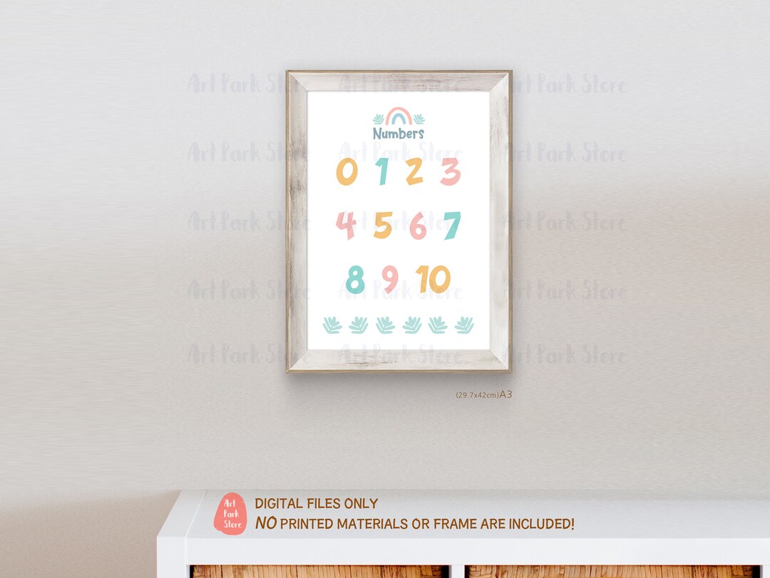 Numbers Poster for Nursery Numbers Printable Kids Number - Etsy UK