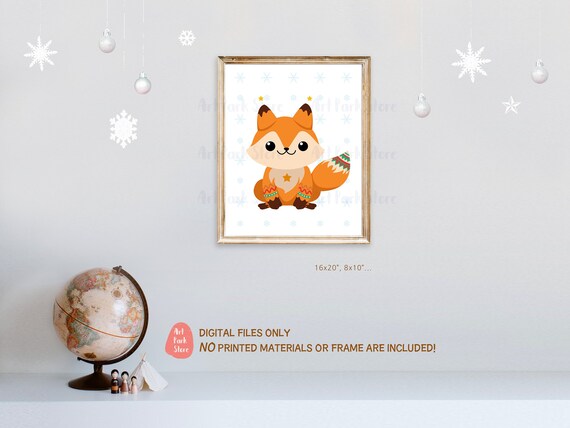 Fox Print Woodland Animal Woodland Printable Wall Art | Etsy