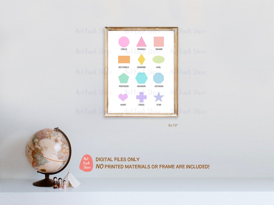 Shapes Chart, Shape Poster Printable, Preschool Chart, Teaching Shapes ...