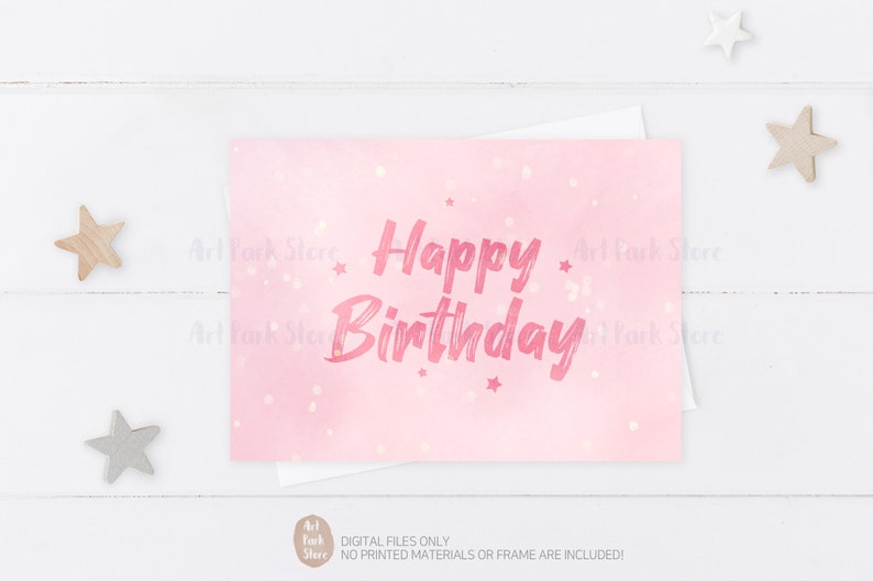 Printable Birthday Card, Pink Birthday Card Printable, Happy Birthday ...