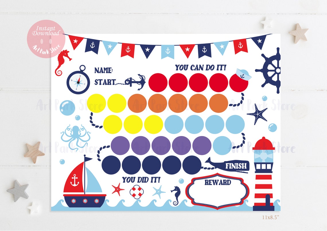 Kids Reward Chart Printable, Reward Chart for Toddler, Reward Chart ...