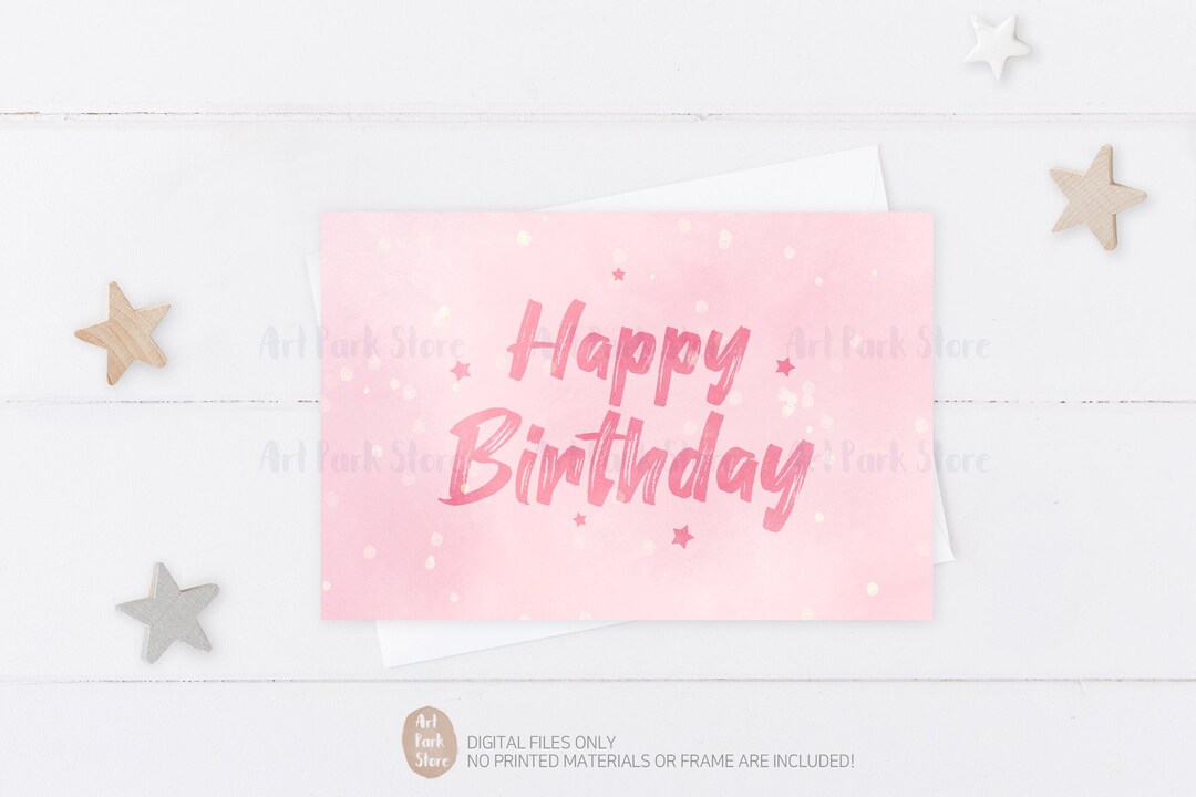 Printable Birthday Card, Pink Birthday Card Printable, Happy Birthday ...