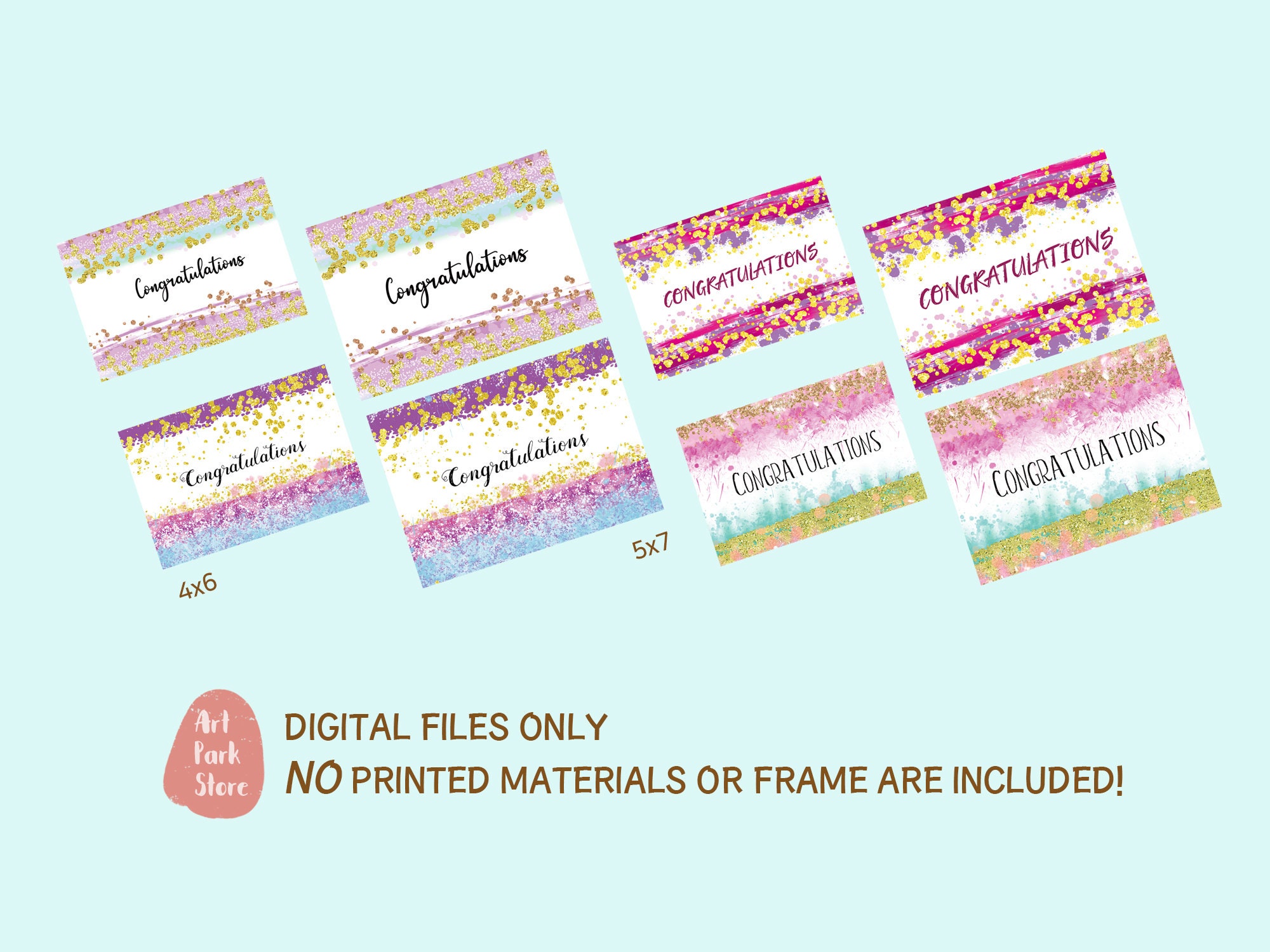 Congratulations Card Set of 3 Printable Celebration - Etsy