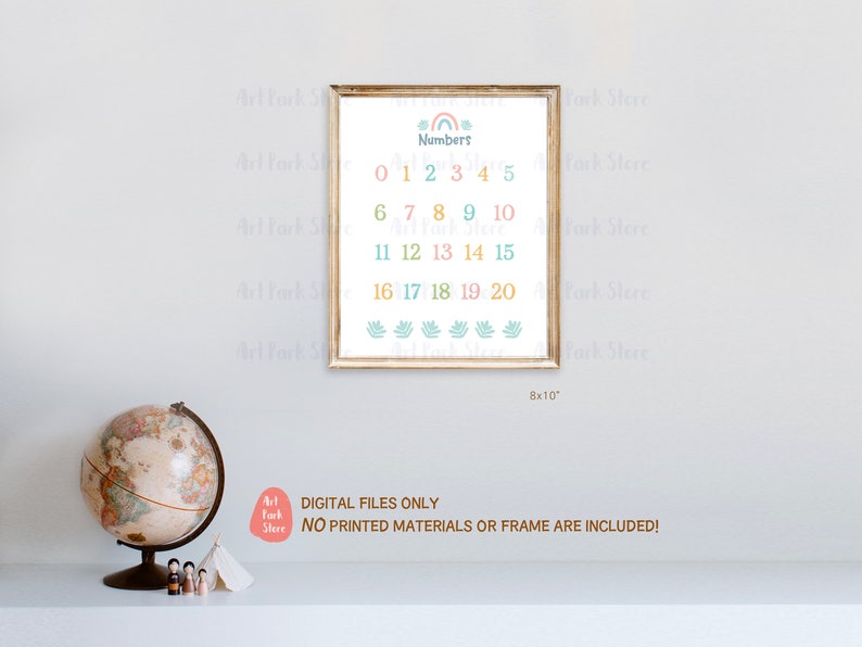 Number Chart Poster for Kids Number Printable Wall Art - Etsy