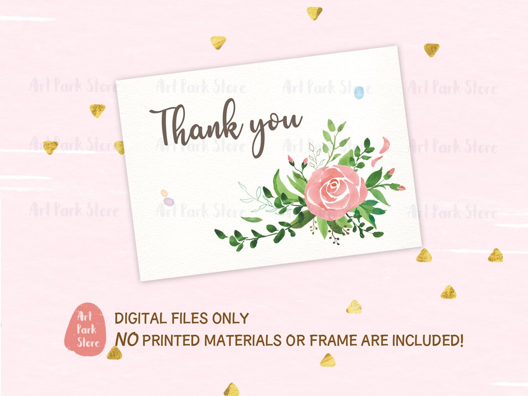 Watercolor Flower Thank You Card (digital Download) - Etsy